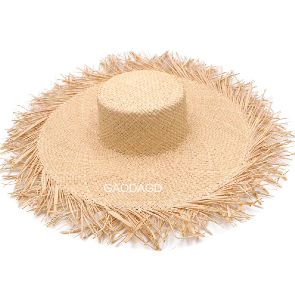 Summer High-end Exquisite Hand-knitted Raffia Raw Edge Design Support ...