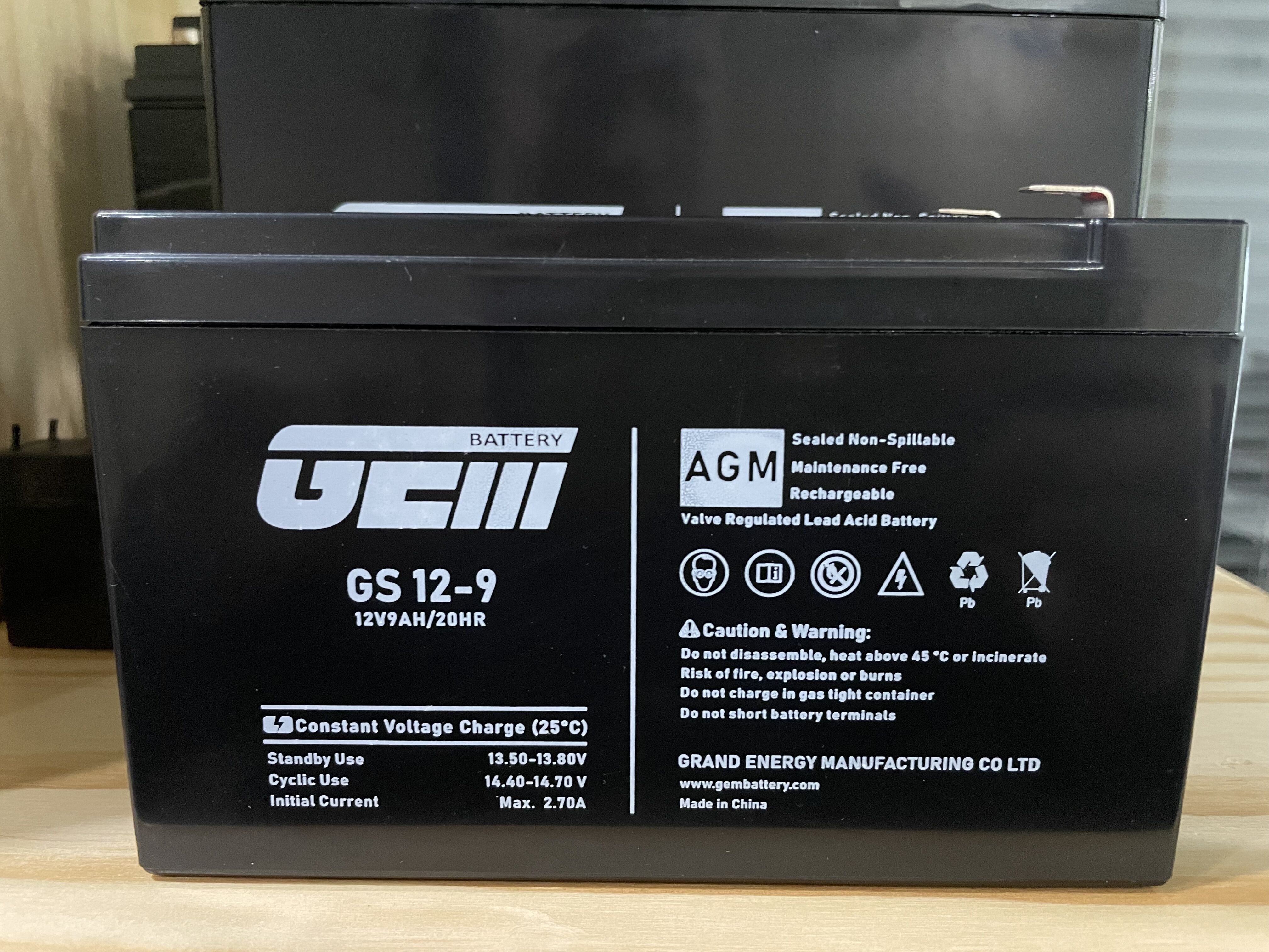 Gem Manufacturer Battery Rechargeable Solar Storage Agm Battery 12v 9ah ...