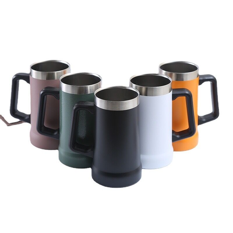 Wholesale Stainless Steel Beer Mug With Handle 24oz Double Wall Vacuum ...
