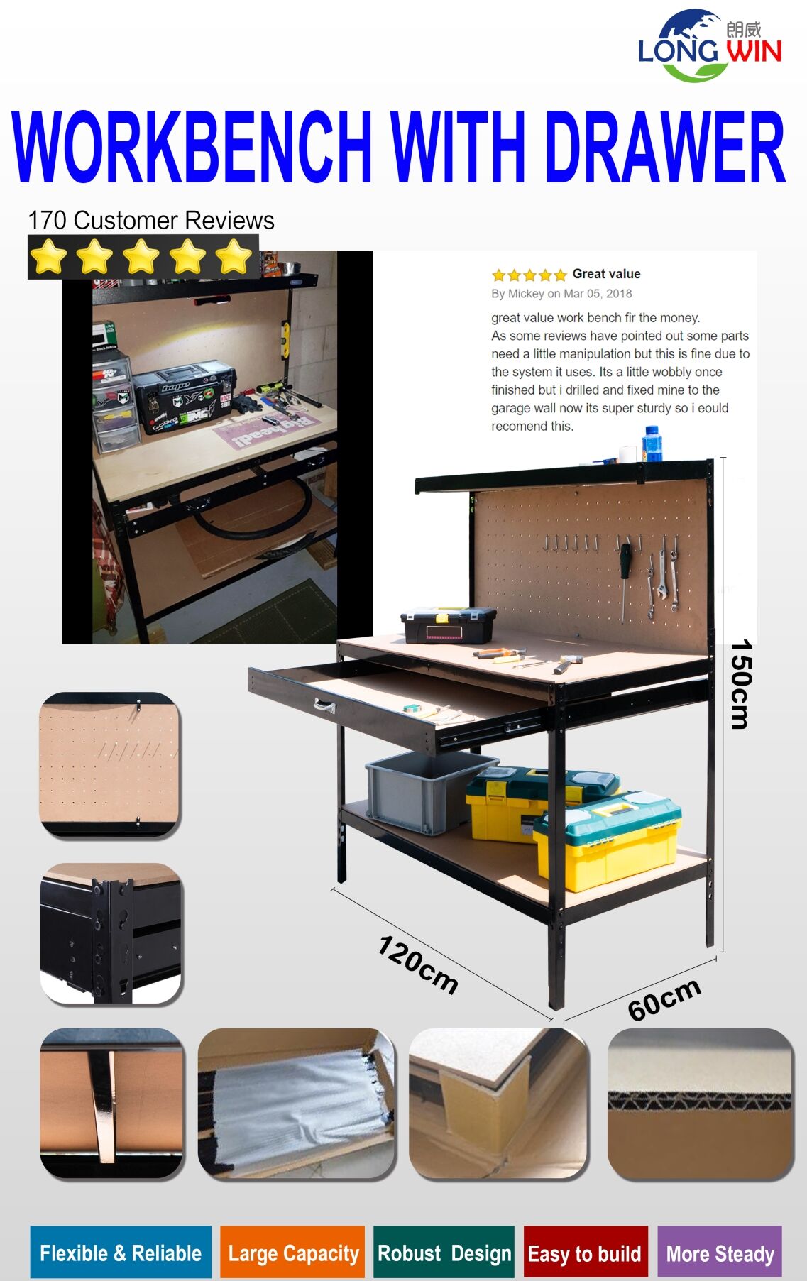 Bulk Buy China Wholesale Multi Purpose Garage Storage Steel Workbench ...