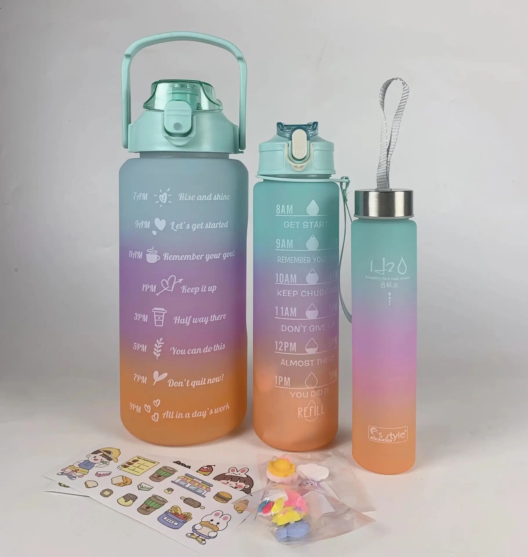 Buy Wholesale China Bpa Free Water Jug Plastic Gallon Water Bottle With Time Marker Straw For ...