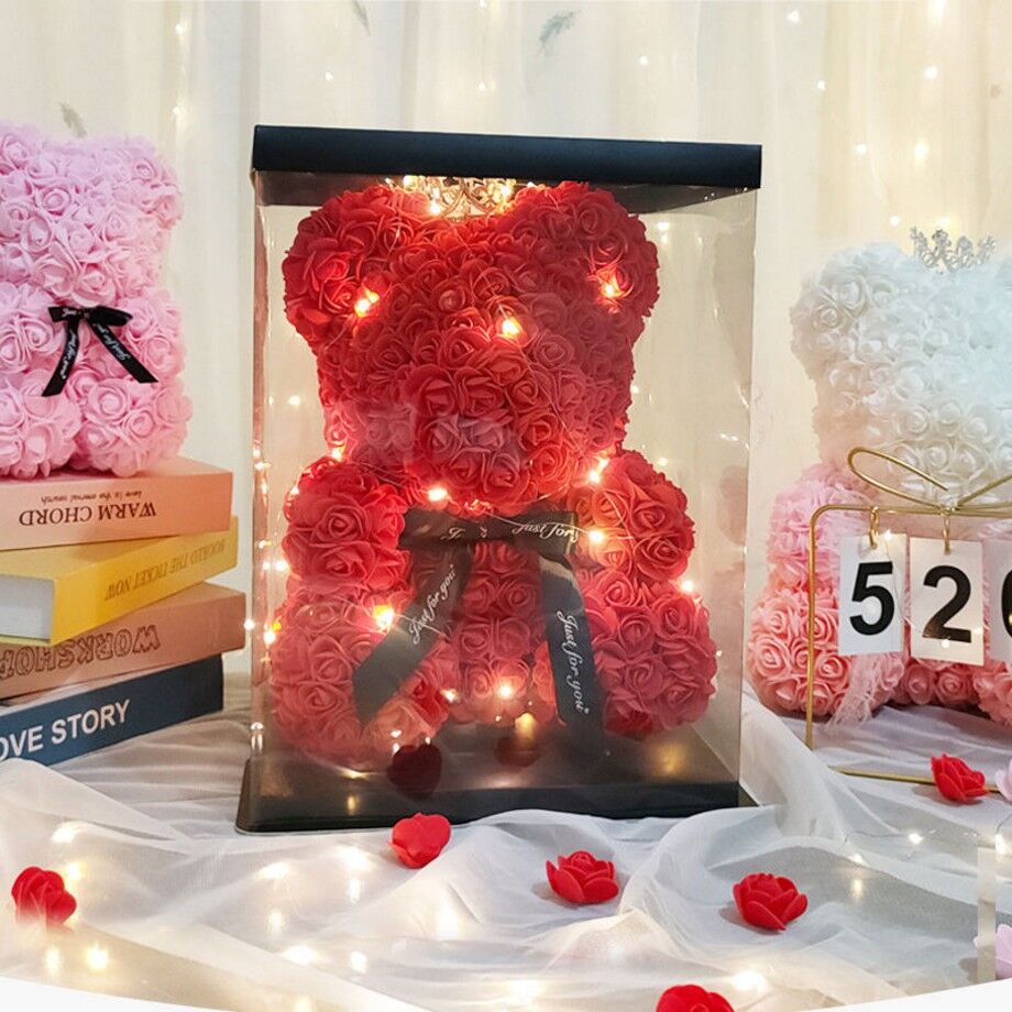 Buy Wholesale China Custom Multicolor Diy 25cm Rose Bear Pe Flower Gift ...