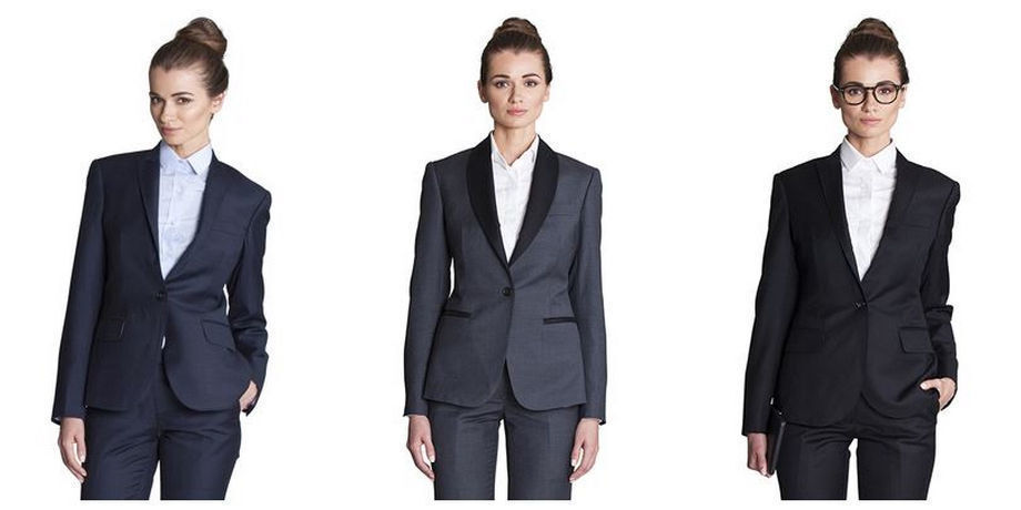 Custom Made Sample Ladies Office Bank Uniform Design For Women Front ...