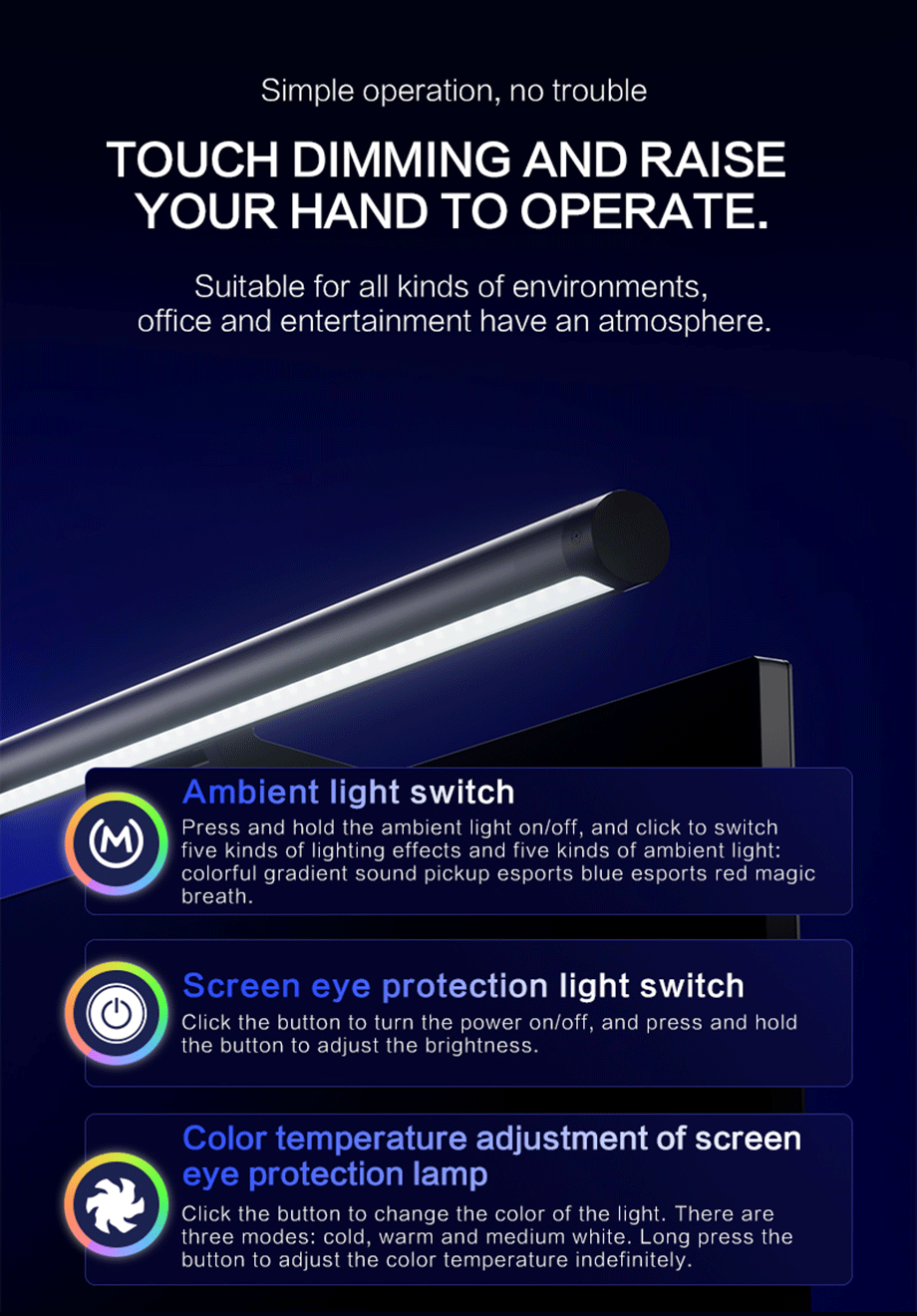 Buy Wholesale China Home Office Gaming Usb Reading Monitor Lamp ...