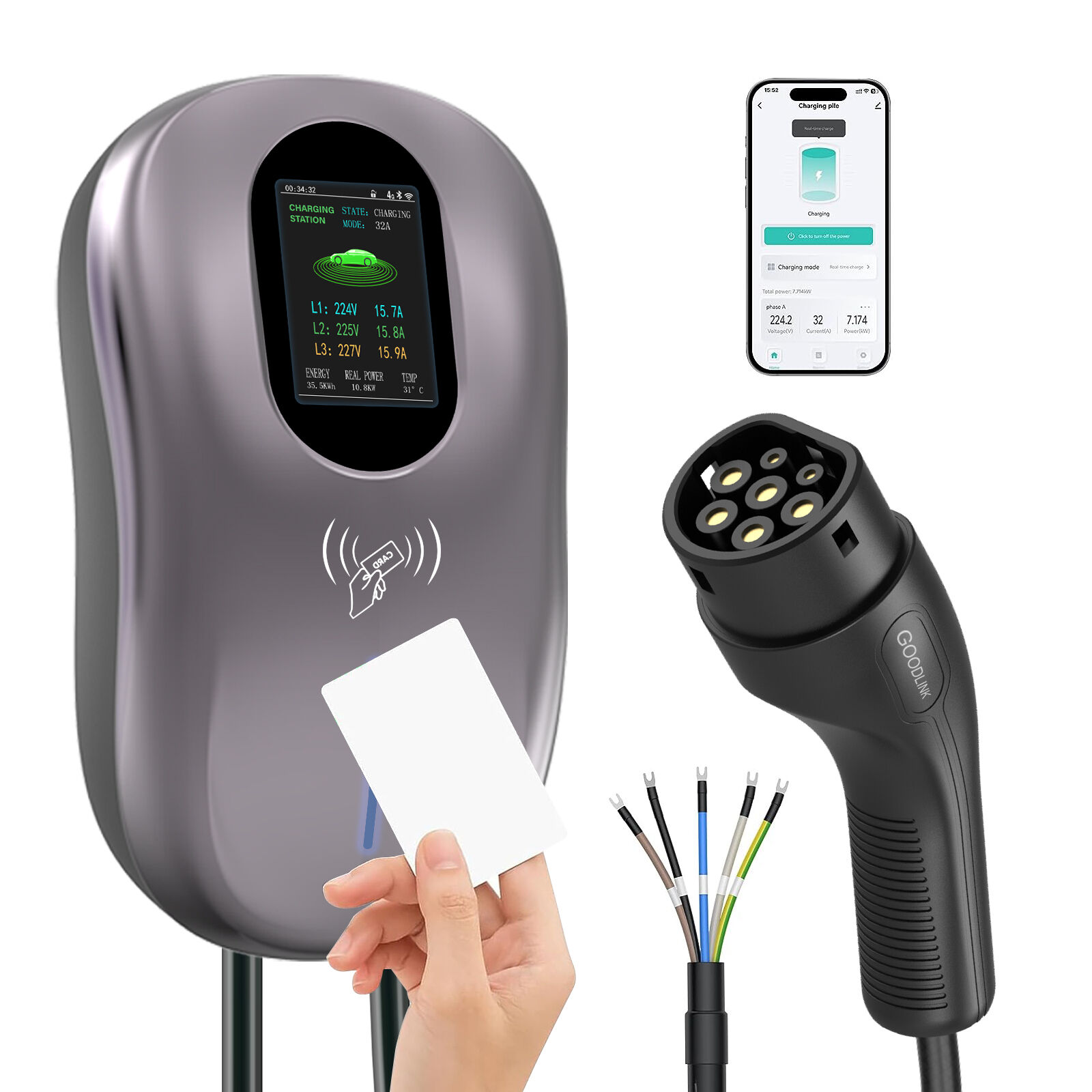 Buy Wholesale China Ev Charger 7kw Type 2, Smart Car Charger Wall ...