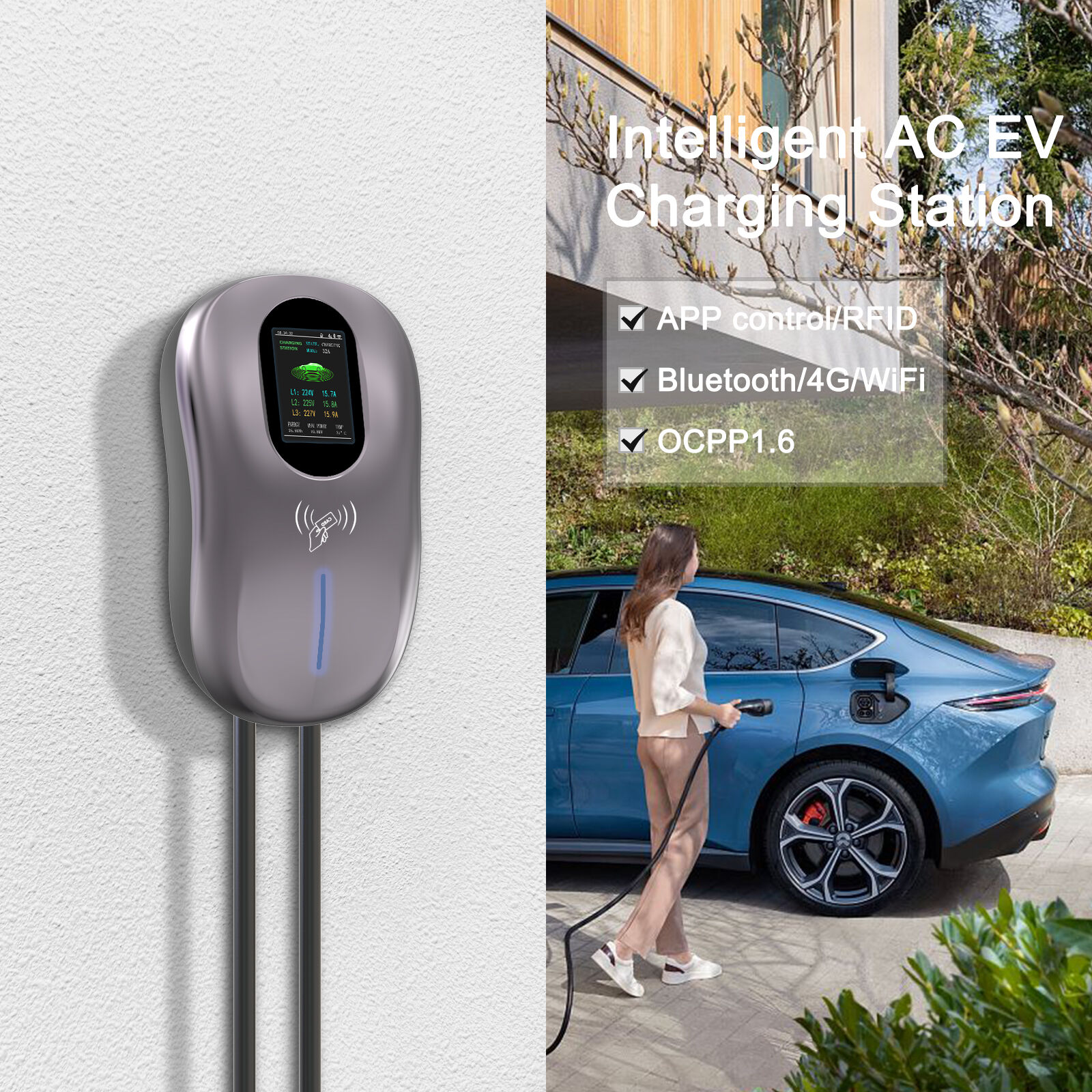 Buy Wholesale China Ev Charger 7kw Type 2, Smart Car Charger Wall ...