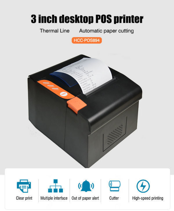 200mm/s High Speed Usb Data Matrix 2d Qr 80mm Thermal Receipt Printer ...