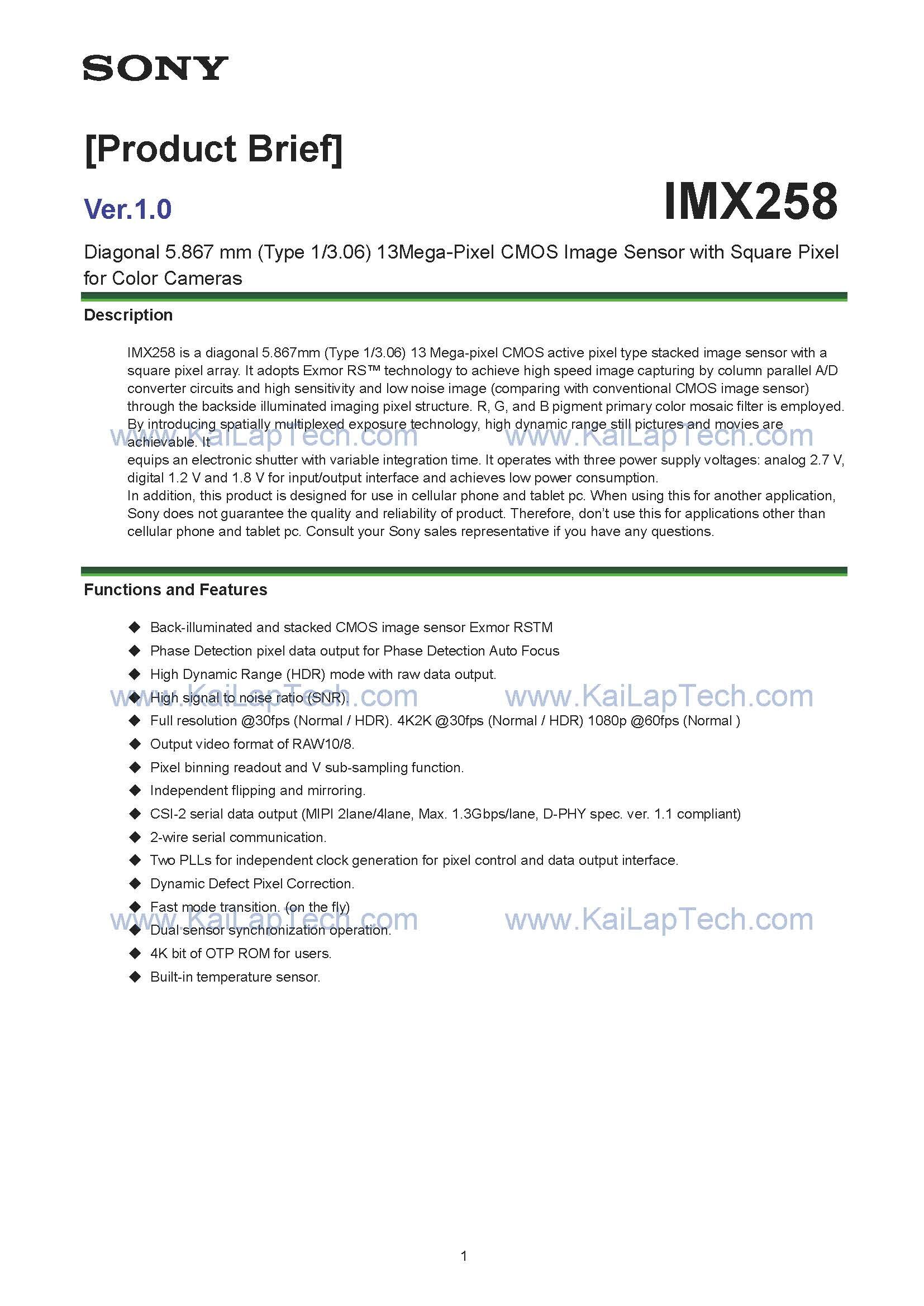 Buy Wholesale Hong Kong SAR Klt-d3ma-imx258 V3.0 13mp Imx258 ...