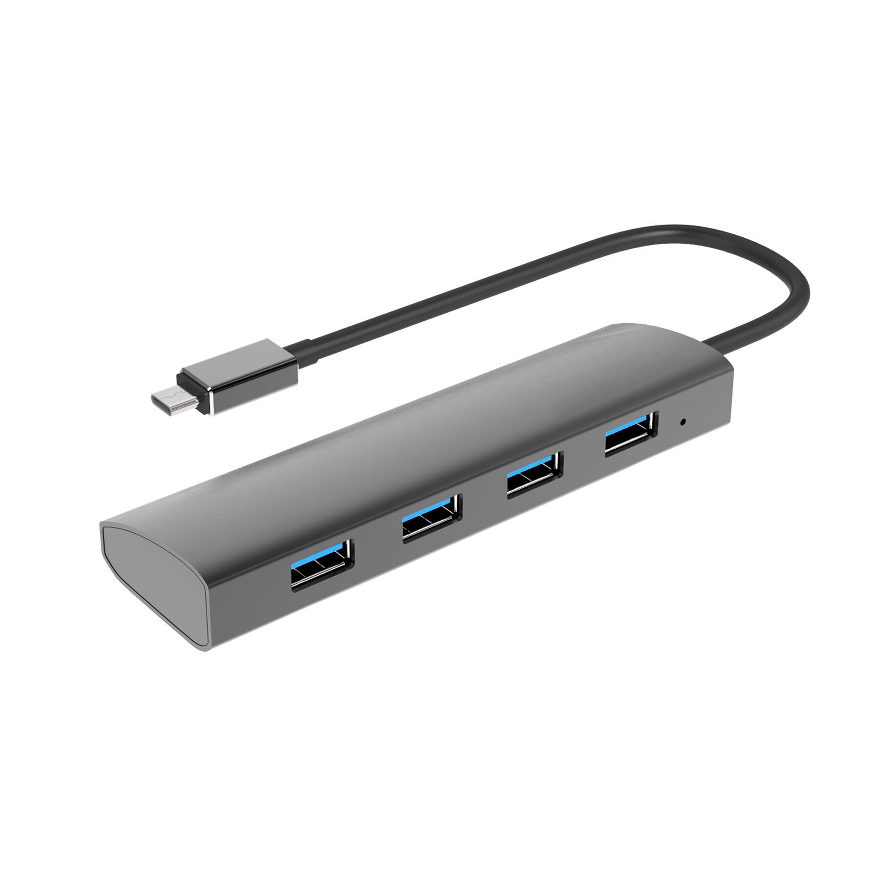 Superspeed Usb-c To 4-port Usb3.0 Aluminum Laptop Hub - China Wholesale ...