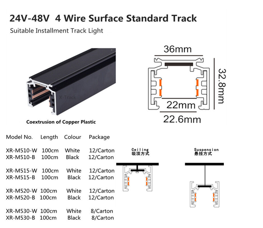Led Magnetic Track System Rail Or Magnet Track Spotlight 4 Wires Magnet ...
