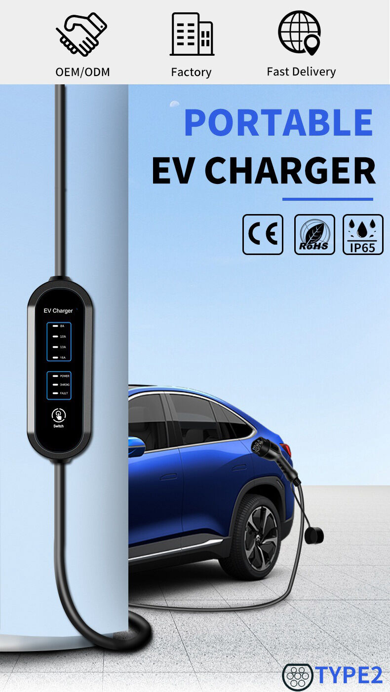 European Standard Type 2 New Energy Portable Ac Charging Gun 3.5kw ...