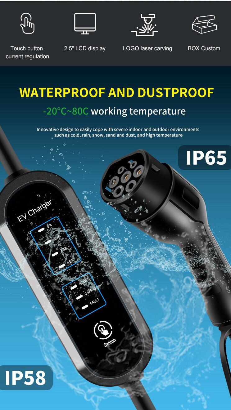 European Standard Type 2 New Energy Portable Ac Charging Gun 3.5kw ...