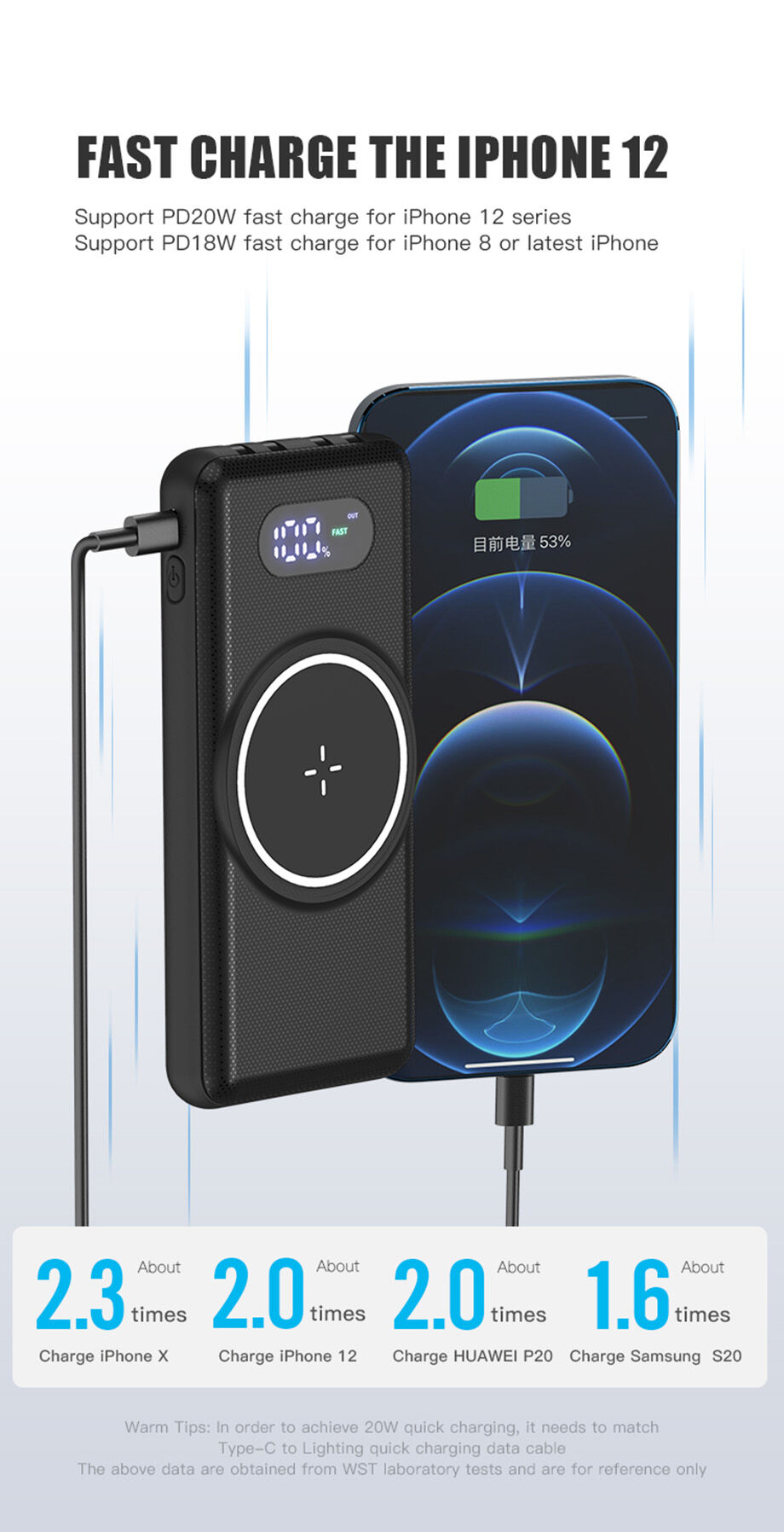 Buy Wholesale China Wholesale 10000mah Wireless Power Bank Charger 15w ...