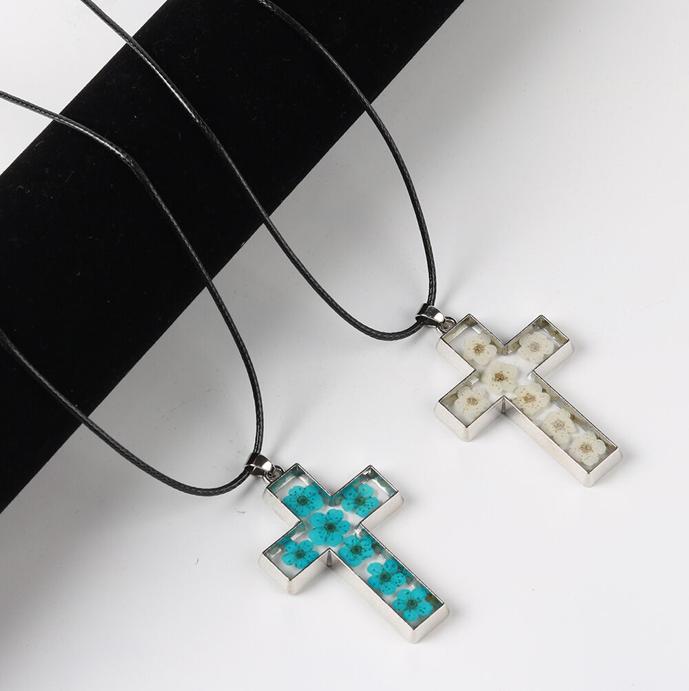 Buy Wholesale China Women Big Immortal White Flower Cross Necklace ...