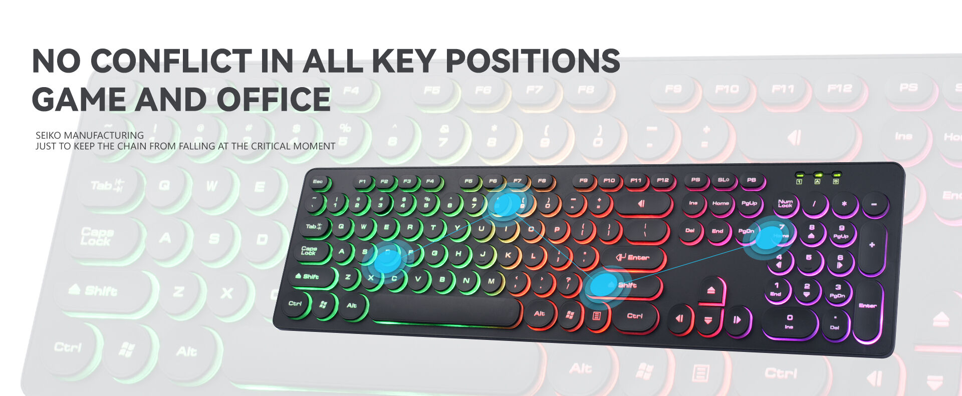 Factory Wholesale 104 Keys Wired Gaming Keyboard Rainbow Light Membrane ...