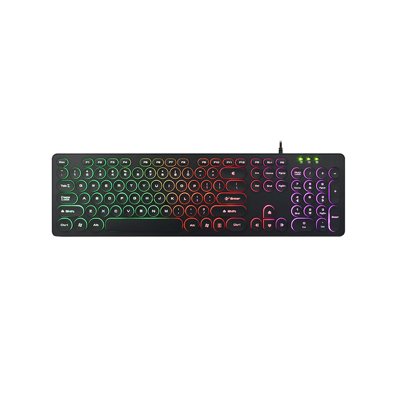 Factory Wholesale 104 Keys Wired Gaming Keyboard Rainbow Light Membrane ...