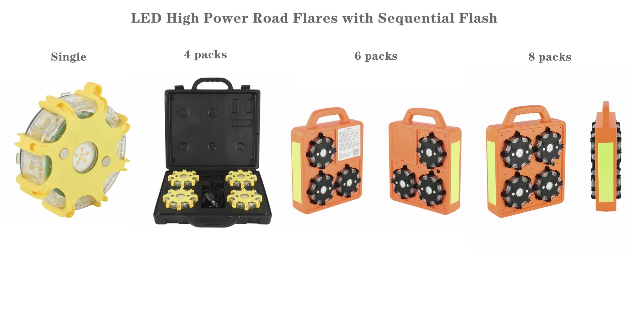 4 Pack Led Red Blue Beacon Road Flare For The Car Truck Traffic ...