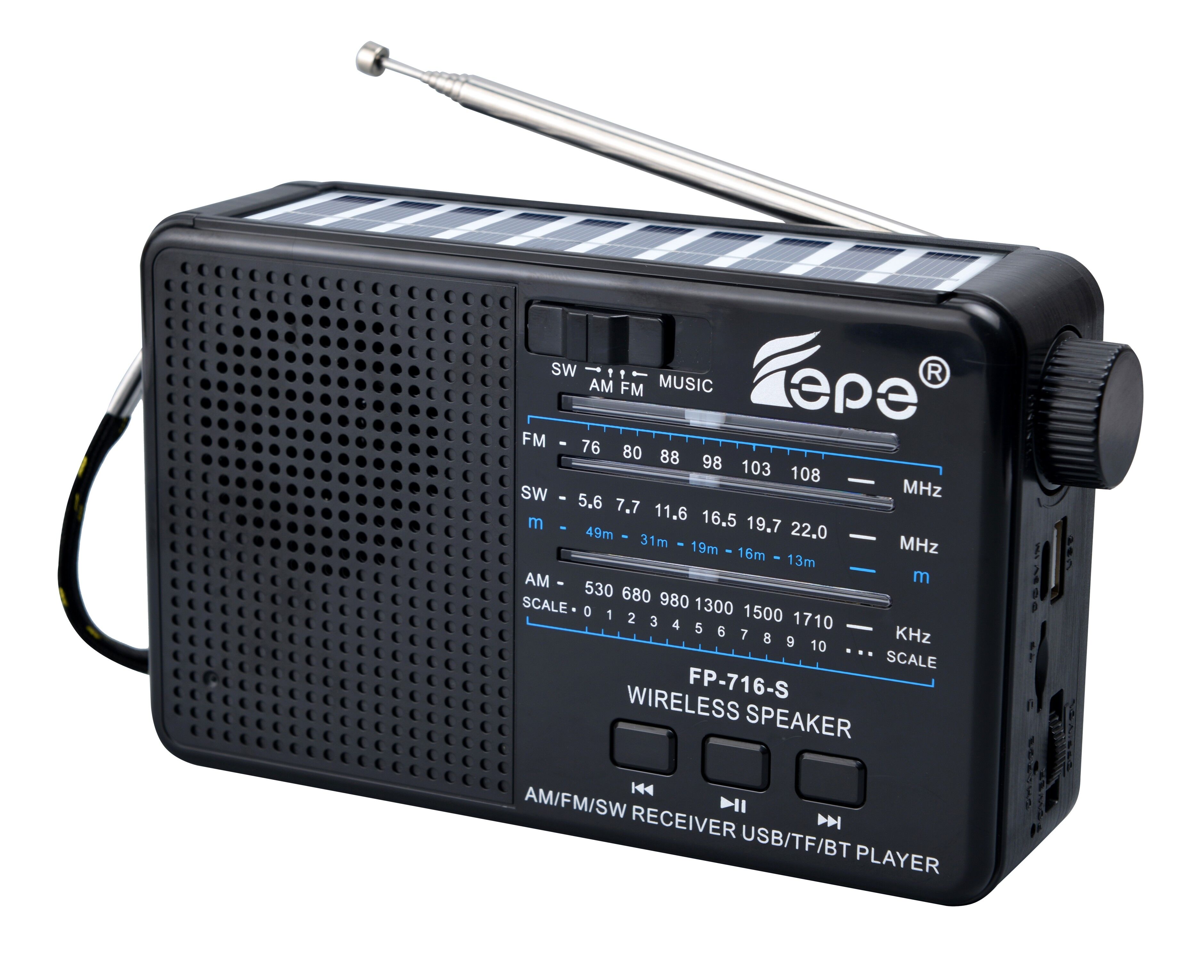 Compre Venta Al Por Mayor Fm/am/sw 3 Bandas De Radio Con Panel Solar Y ...