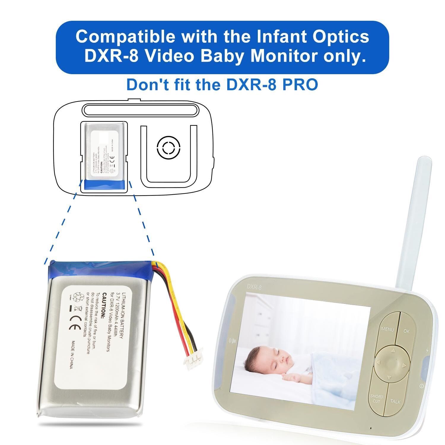 3.7v 1200mah Li-ion Replacement Battery Compatible With Electric Baby ...