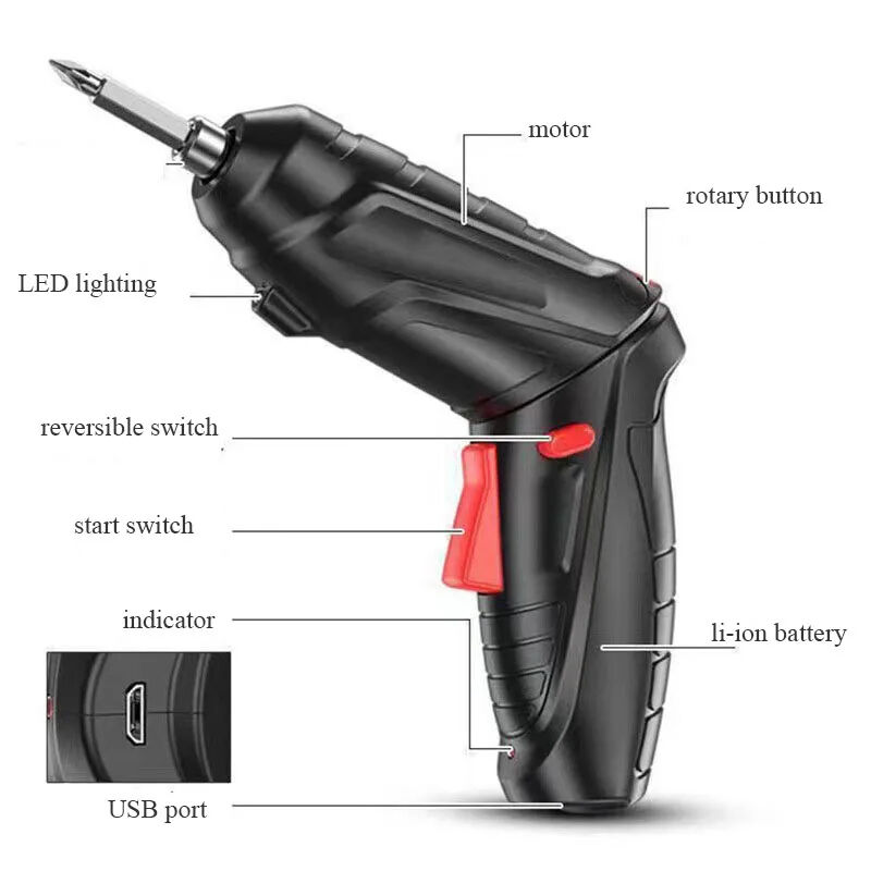 Buy Wholesale China Ananke Tools 3.6v Mini Electric Screwdriver Household Multifunction Electric ...