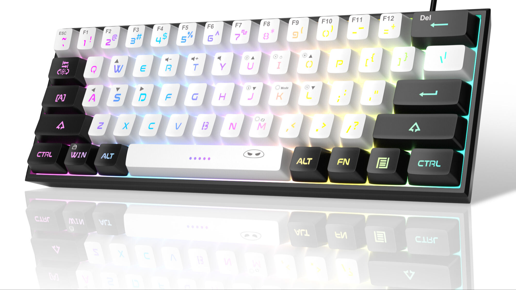 Magegee Ts91 Slim 60% Gaming Keyboard, Rgb Backlit 61keys Compact ...