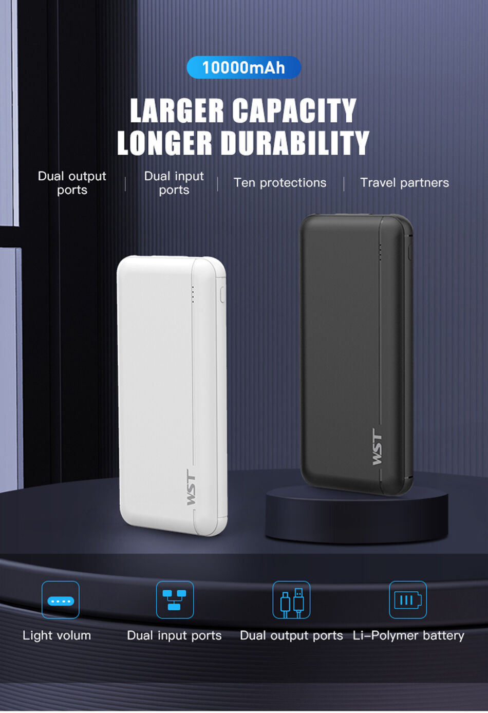 Factory Price Ultra Slim Mobile Cell Phone Dual Usb 10000mah Power Bank ...