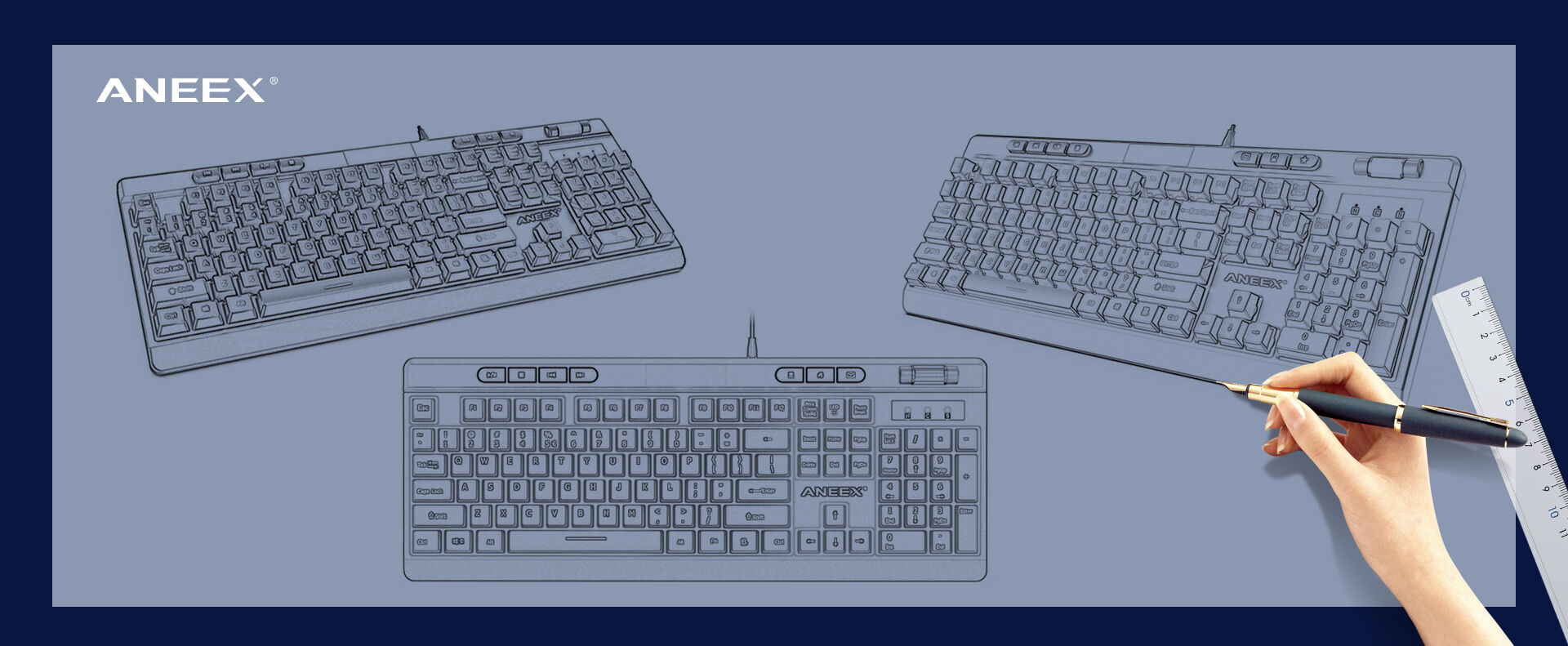 Buy China Wholesale Aneex Colorful Theme Mechanical Keyboard Wireless ...