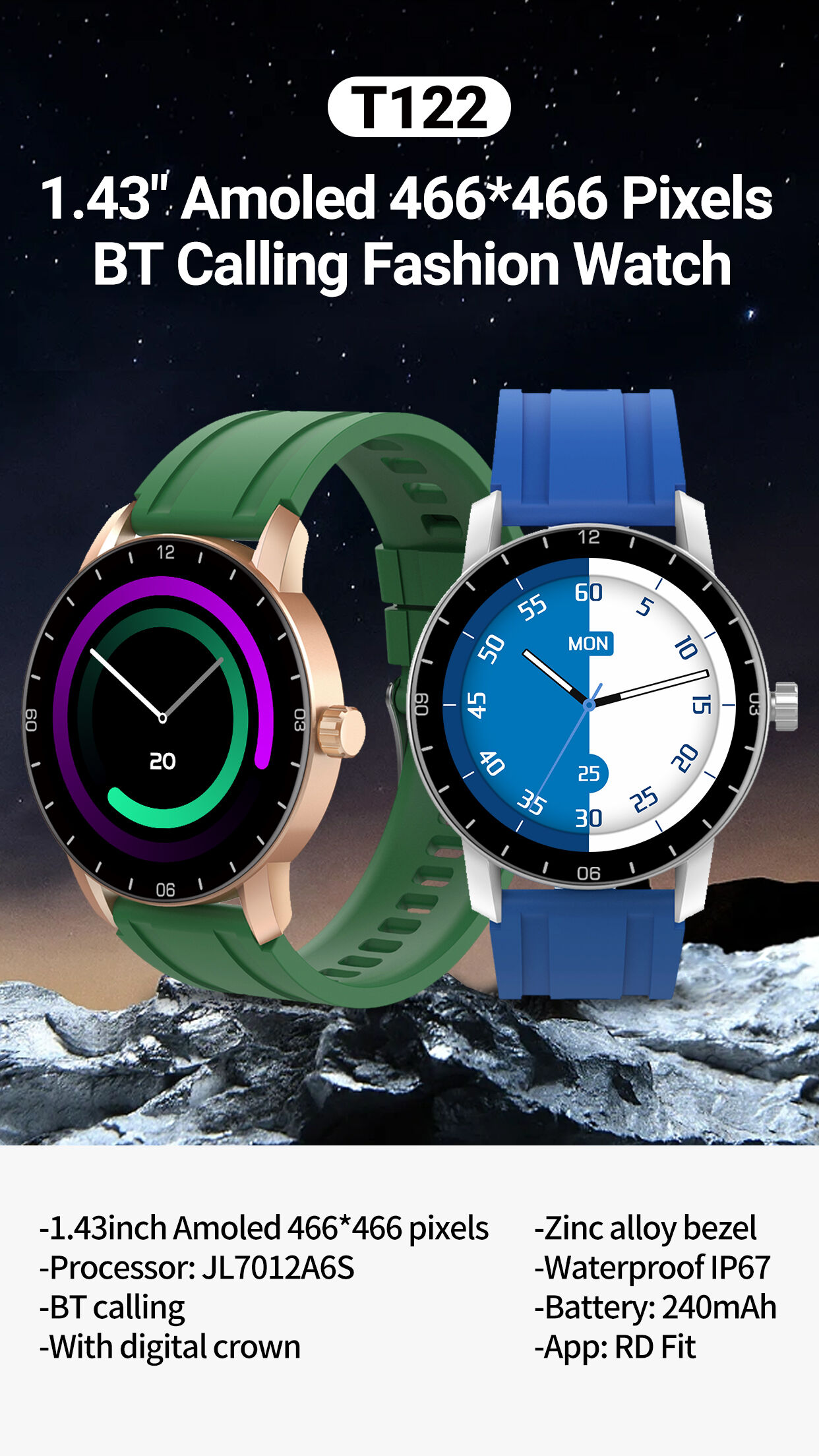 Buy Wholesale China Wholesale Waterproof Ip67 Round 1.43' Amoled ...