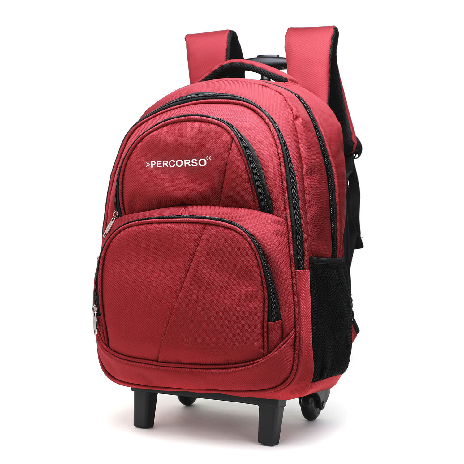 Buy China Wholesale Customized Made Red Trolley Backpack With Wheels ...