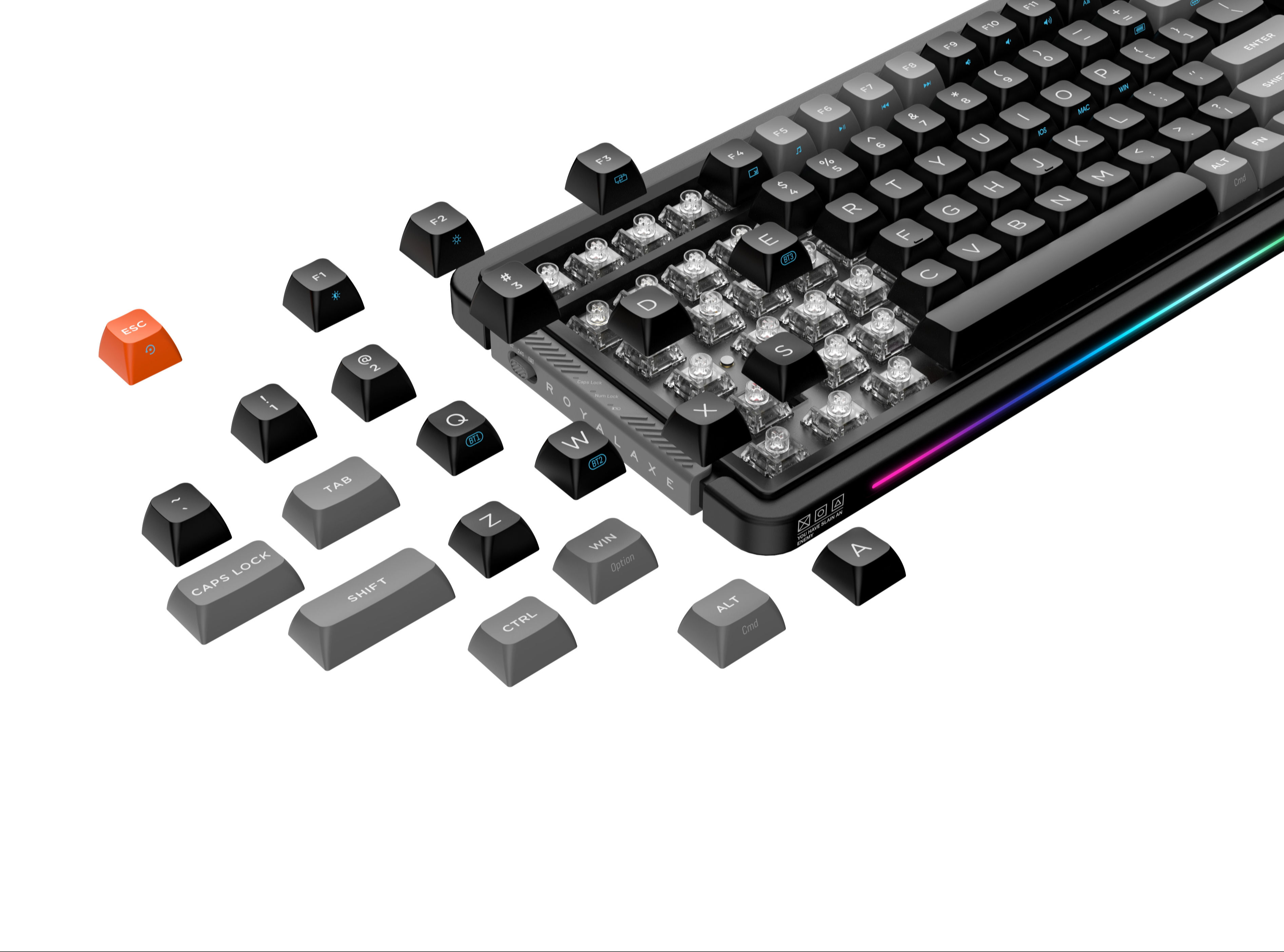 Gasket Mechanical Gaming Keyboard Wired+wireless+bluetooth Connection ...