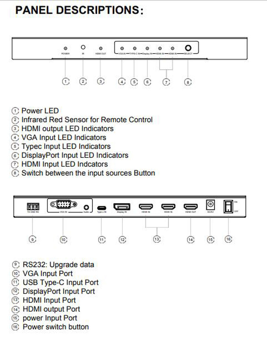 Good Service Wholesale Price Hdmi / Dp / Vga / Type-c To Hdmi Switch With Rs232 - Expore China ...