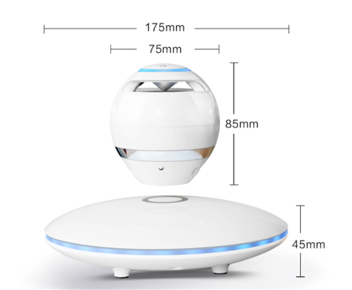 Rgb Night Light New Design 360 Degree Rotation Levitating Speaker With Led Lights Magnetic ...