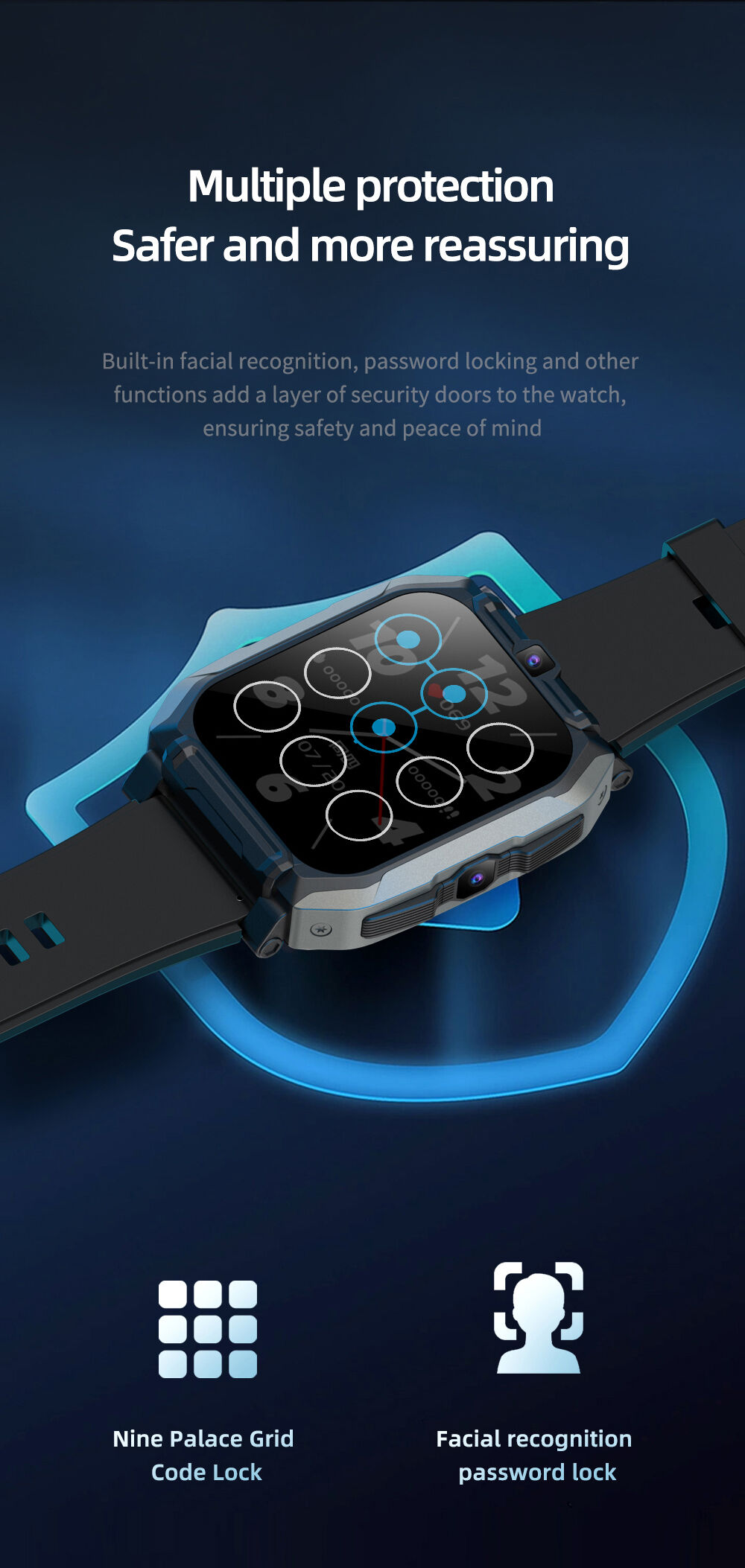 16/64/128gb 4g Smart Watch 1.96" 700mah Sim Wifi Gps Trackers Android 9 ...