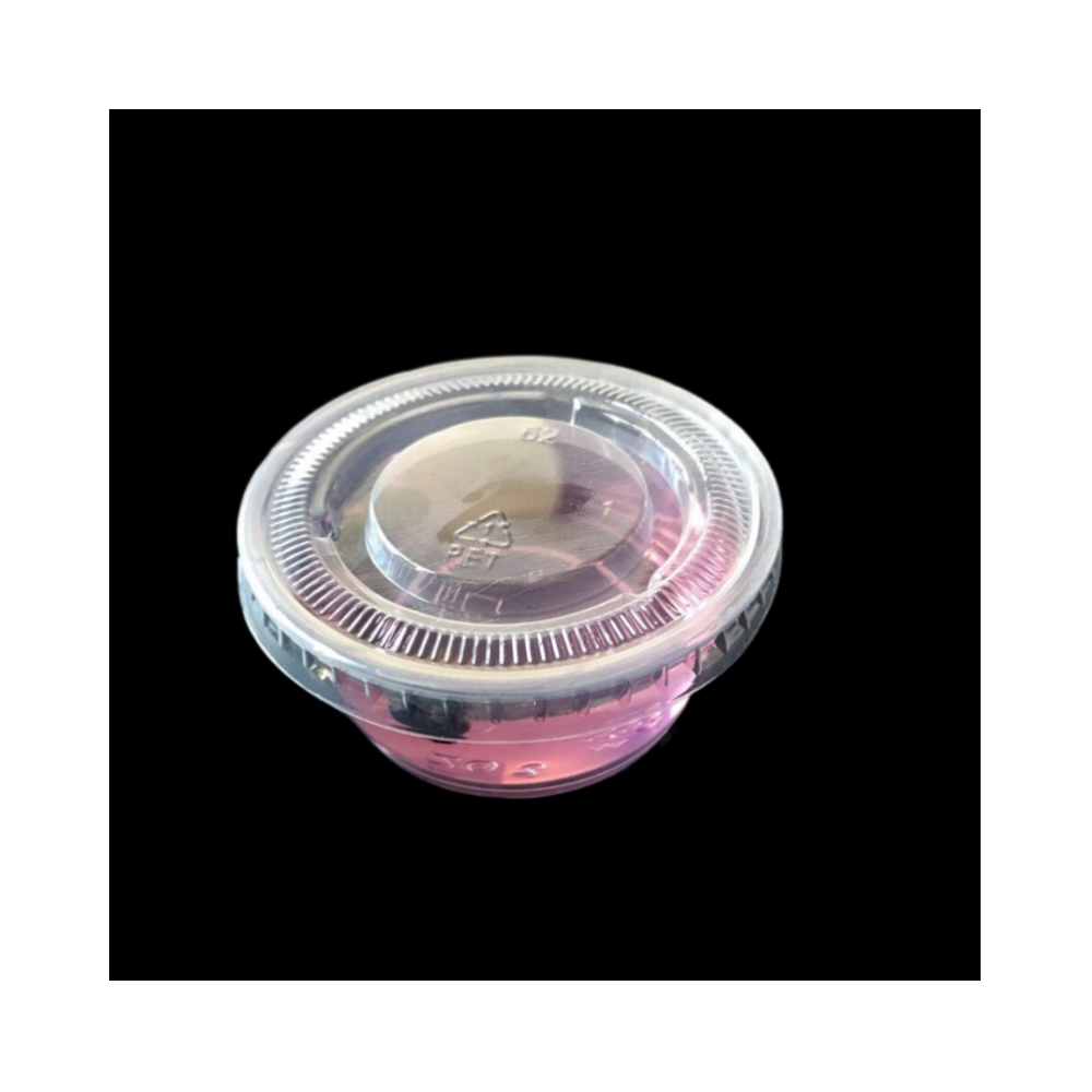 [2 Oz] Clear Disposable Plastic Portion Cups With Leakproof Lids Jello ...