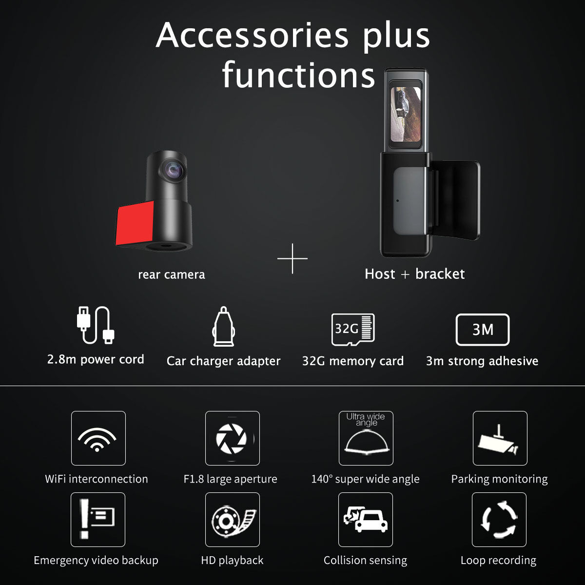 4k Dash Cam Wide Angle Wifi Car Camera Dashcam 3840*2160p Ultra Hd Dvr ...