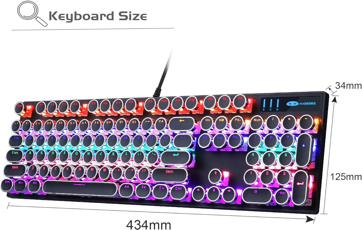 Buy Wholesale China Magegee Mk-storm Mechanical Gaming Keyboard Retro ...