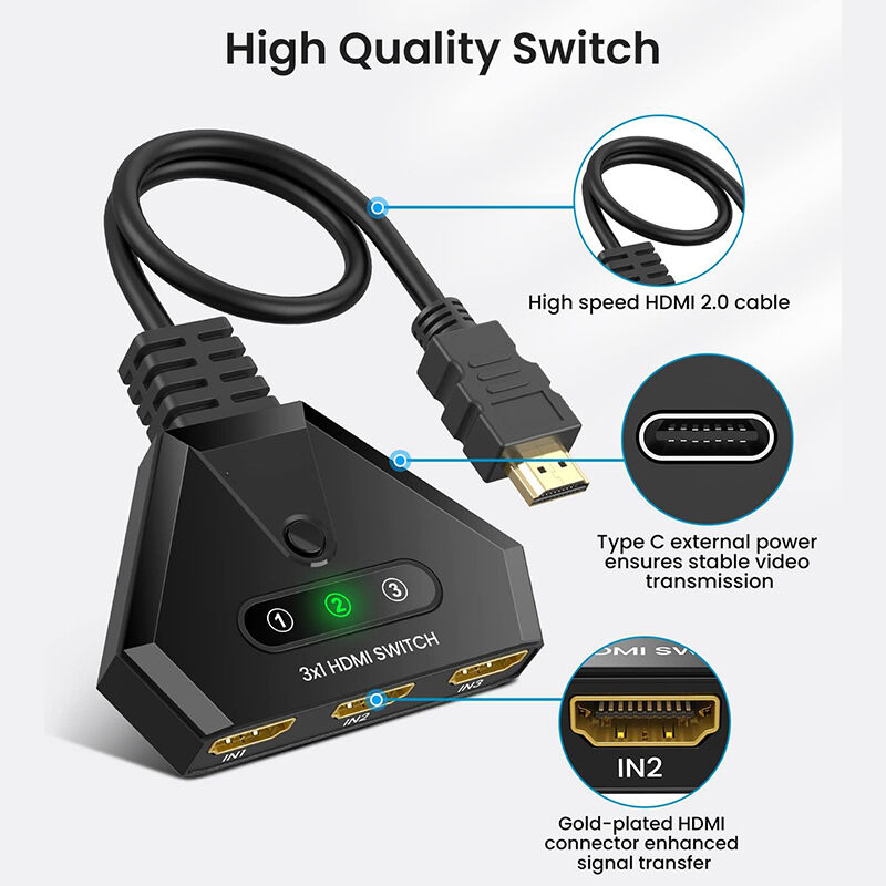 Buy Wholesale China Oem 1.4/2.0 Hdmi Splitter 3 In 1 Out Long Hdmi ...