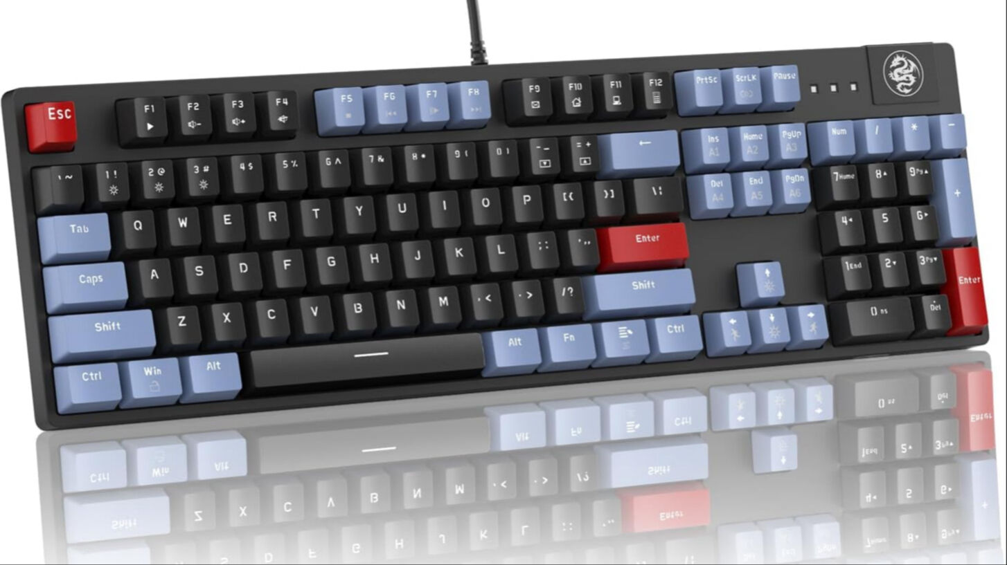 Magegee Full Size Mk-armor Mechanical Gaming Keyboard, Led Blue Backlit ...
