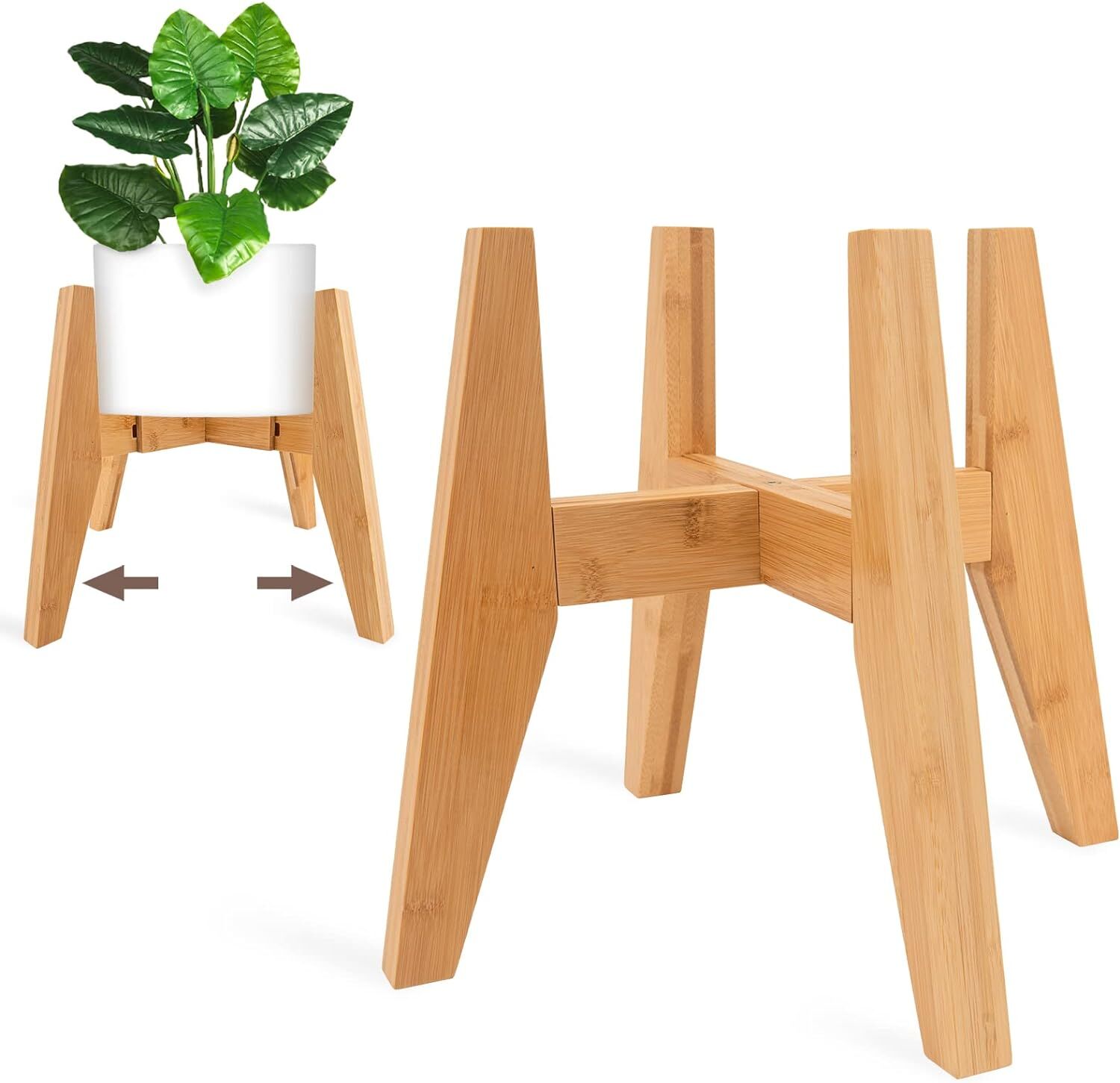 Adjustable Plant Stand For Indoor Plant Rack Bamboo Pot Stands Wooden ...