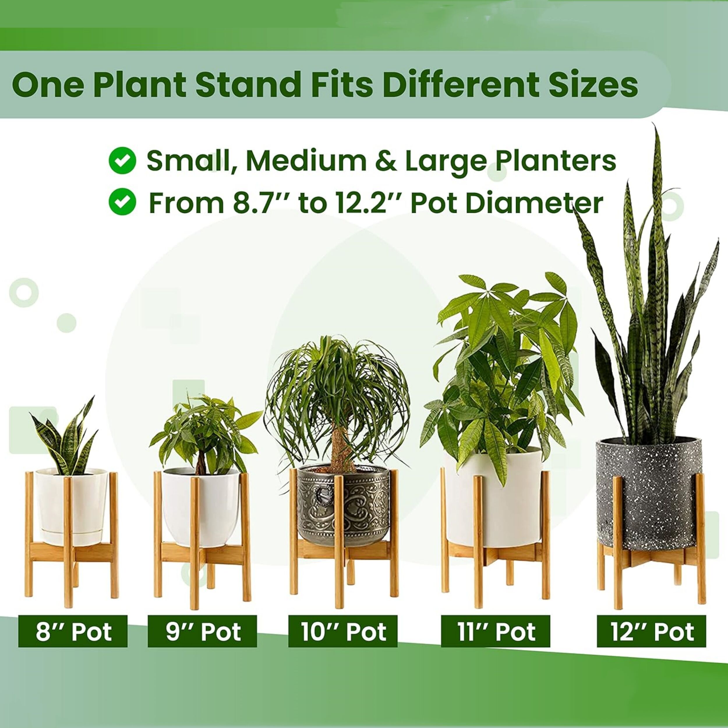 Adjustable Plant Stand For Indoor Plant Rack Bamboo Pot Stands Wooden ...