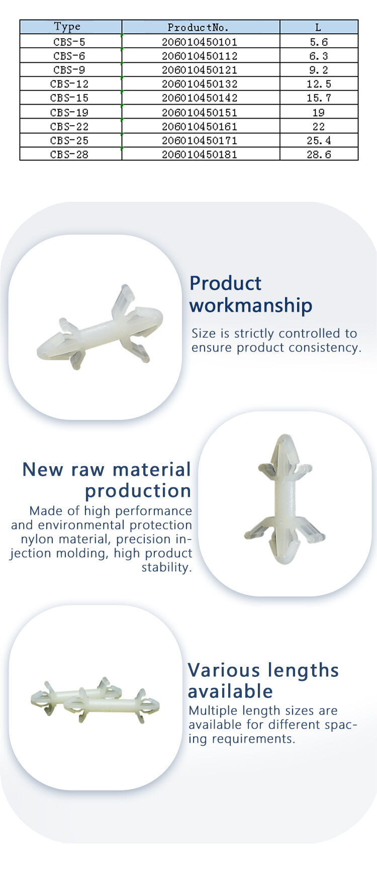 Buy Wholesale China Pcb Standoff Cbs-16 Factory Price Natural Pcb Nylon ...