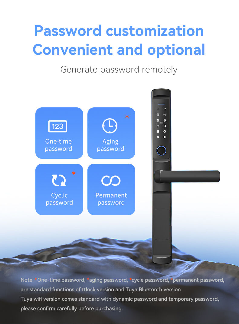 Tuya Smart App Wifi Remote Contorl Smart Door Lock Aluminum Fingerprint ...