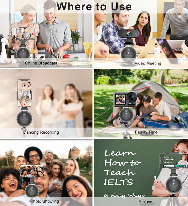 Buy China Wholesale Phone Holder Tracking 360 Degrees Rotation Face ...