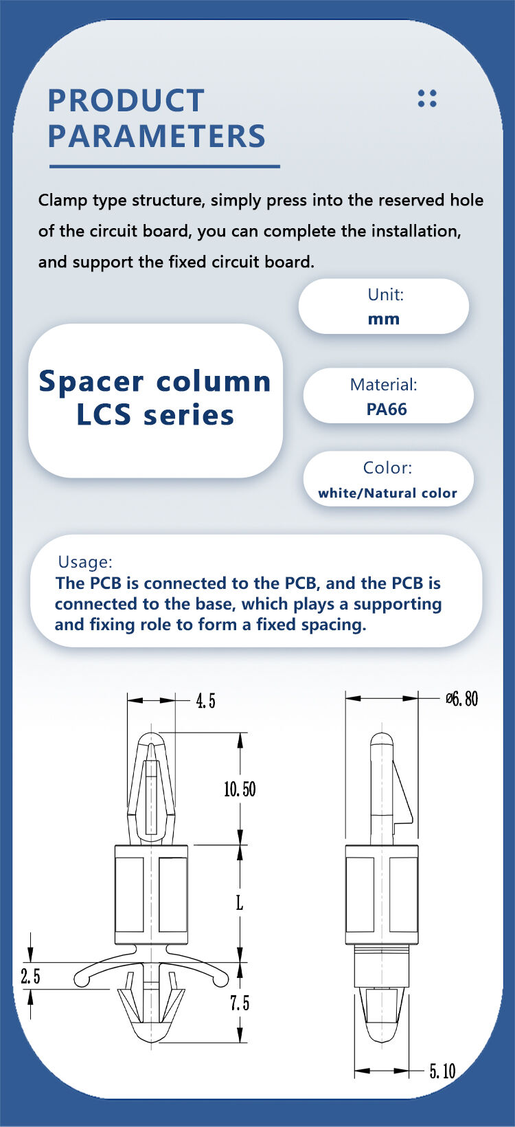 Buy China Wholesale Pcb Standoff Lcs-9 Hot Selling Pa66 Plastic ...