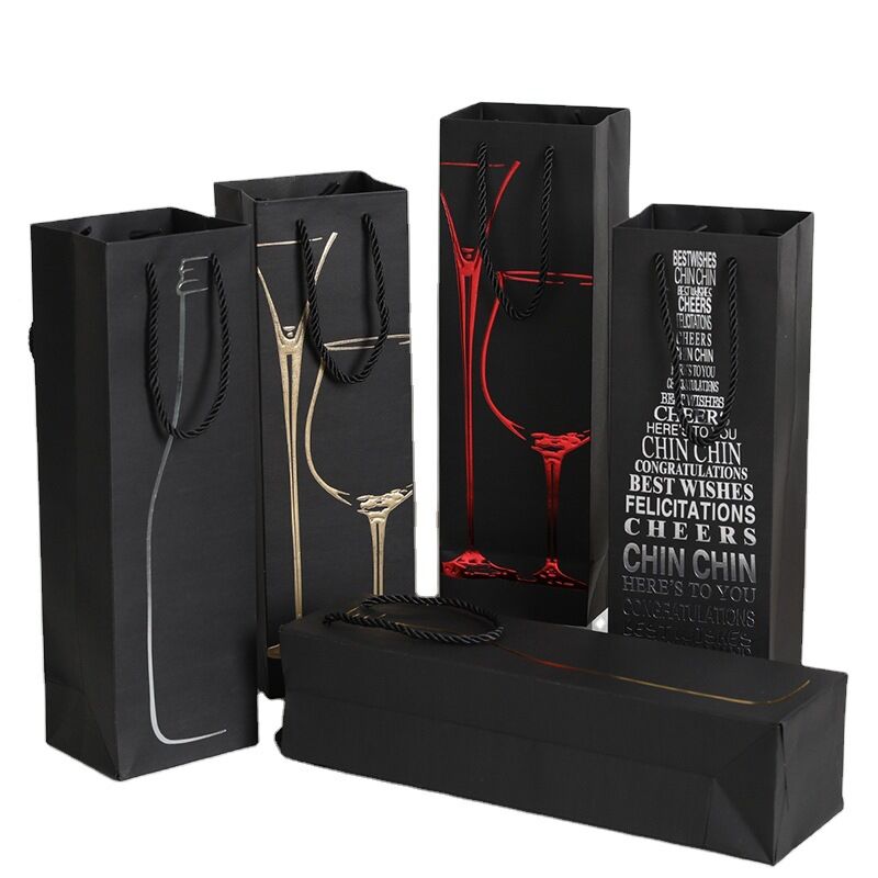 Buy Wholesale China Red Wine Bag Custom Black Card Hot Gold Red Wine ...