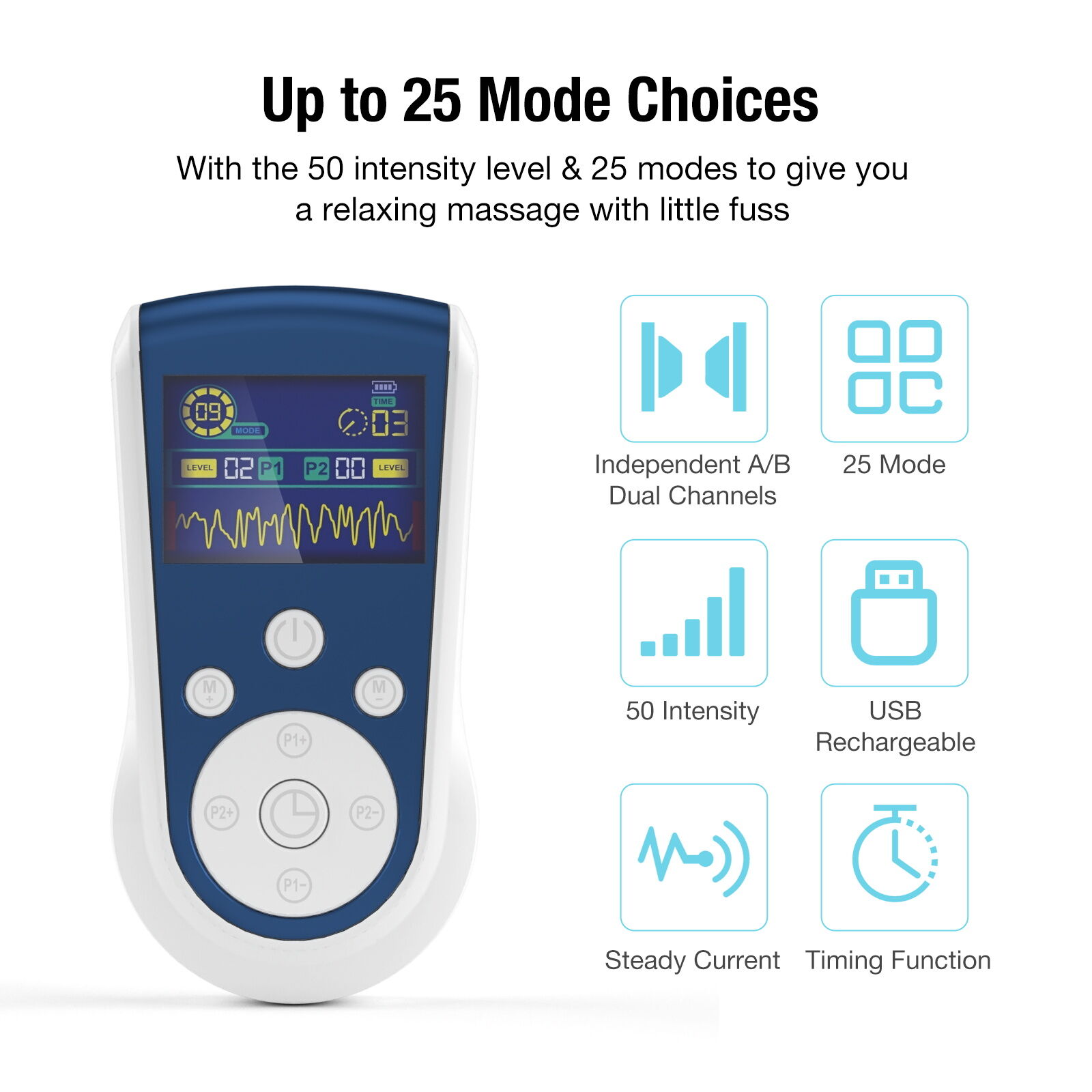 Tens Ems Unit Muscle Stimulator For Pain Relief Therapy Dual Channel ...