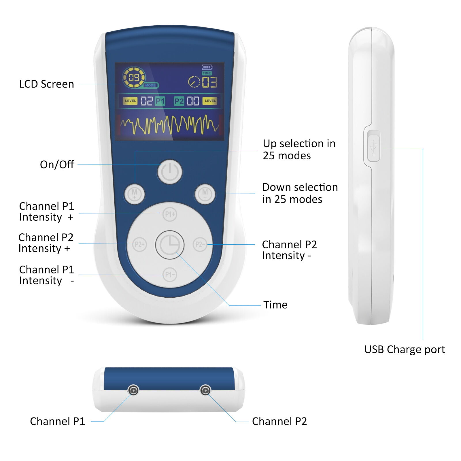 Tens Ems Unit Muscle Stimulator For Pain Relief Therapy Dual Channel ...