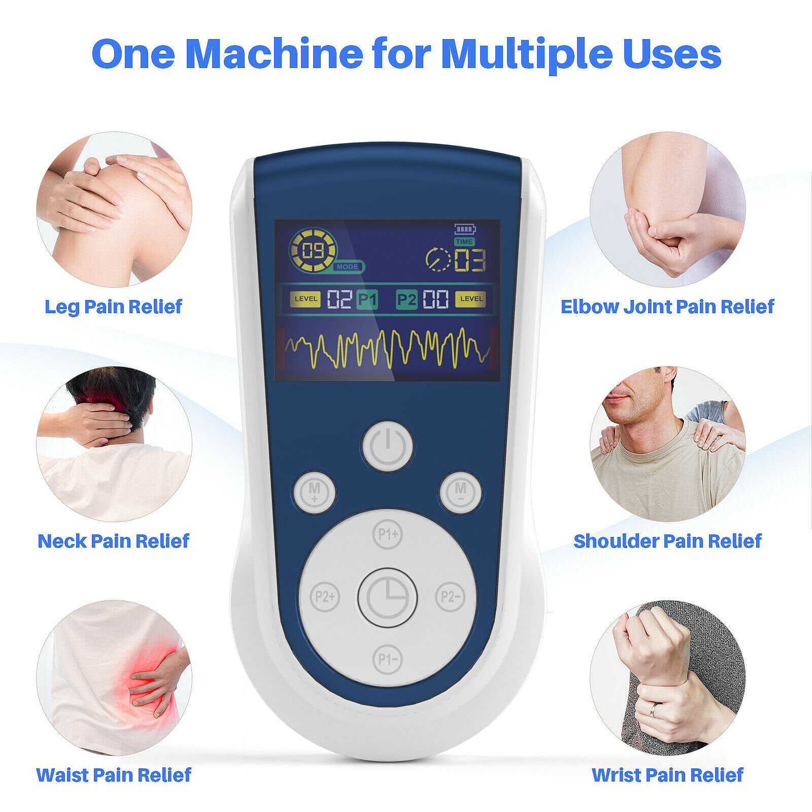 Tens Ems Unit Muscle Stimulator For Pain Relief Therapy Dual Channel ...