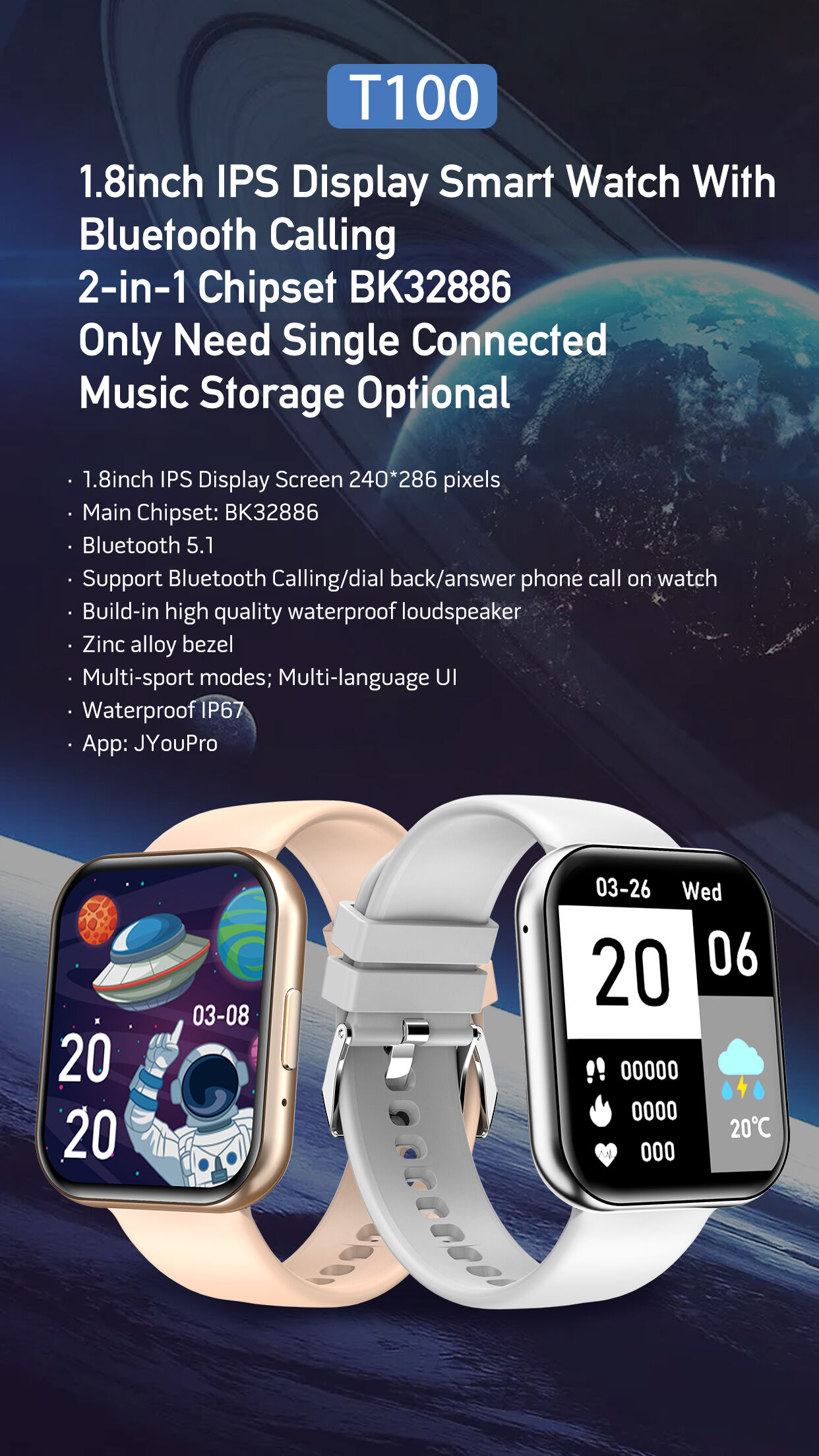 1.8inch Ips 2 In 1 Sport Smart Bracelet With Wireless In Ear Earphone ...