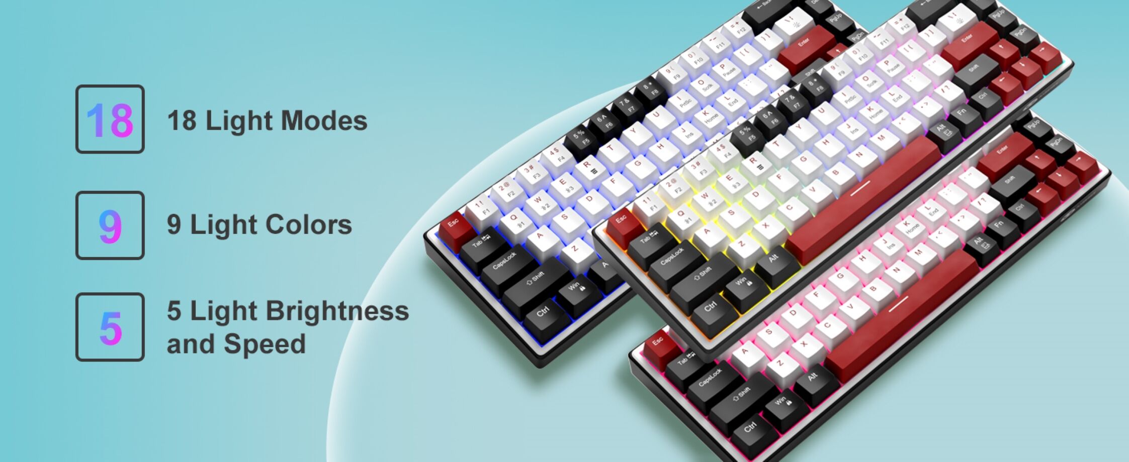 Magegee Sky68 Plus 60% Wireless Mechanical Keyboard, 3-mode Mini Gaming ...